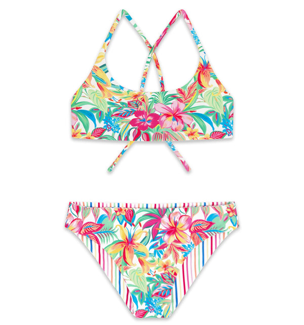 Feather 4 Arrow Girls Reversible Tropical Bikini – Tween 2-Piece Swimsuit, Mix & Match ...