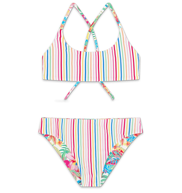 Feather 4 Arrow Girls Reversible Tropical Bikini – Tween 2-Piece Swimsuit, Mix & Match ...