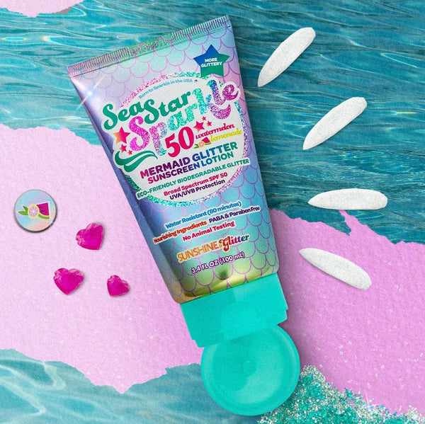 Sea Star Sparkle SPF 50 Waterproof Glitter Sunscreen - Mermaid Waterme ...