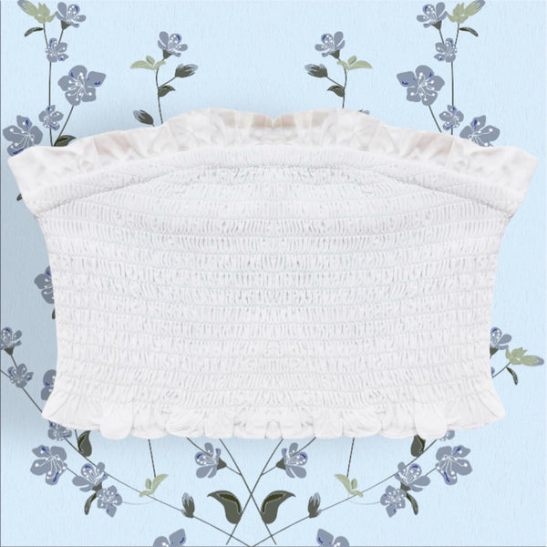 KatieJ NYC Bea Ruffled Tube Top- White - Everything But The Princess
