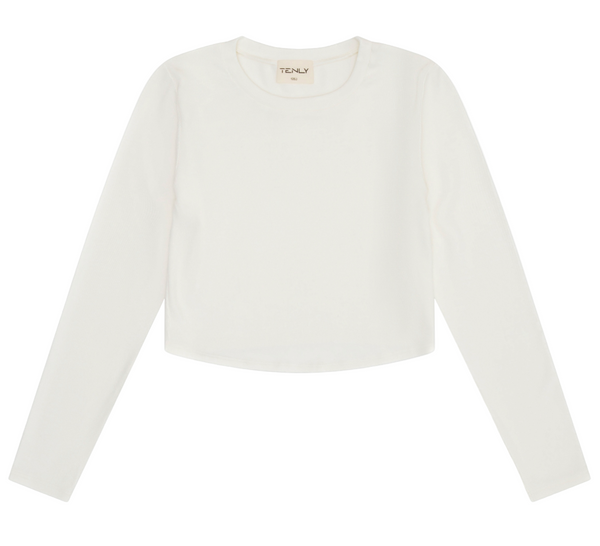 Tenly Tween Alice Ribbed Long Sleeve Top - Ecru - Everything But The ...