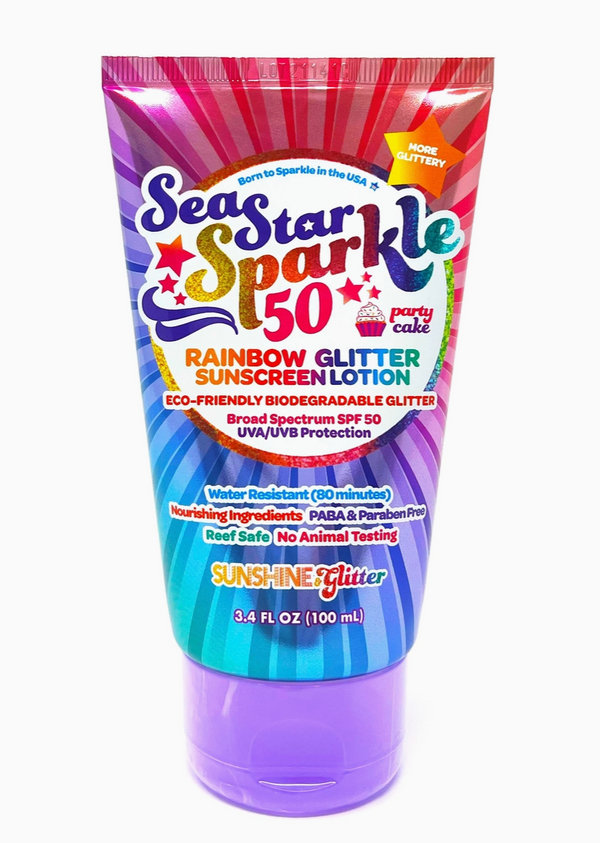 Sea Star Sparkle SPF 50 Waterproof Glitter Sunscreen - Party Cake ...