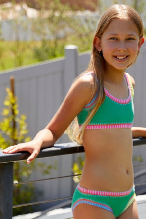Pq Kids Kelly Ireland Sporty Rainbow Embroidered Bikini Everything